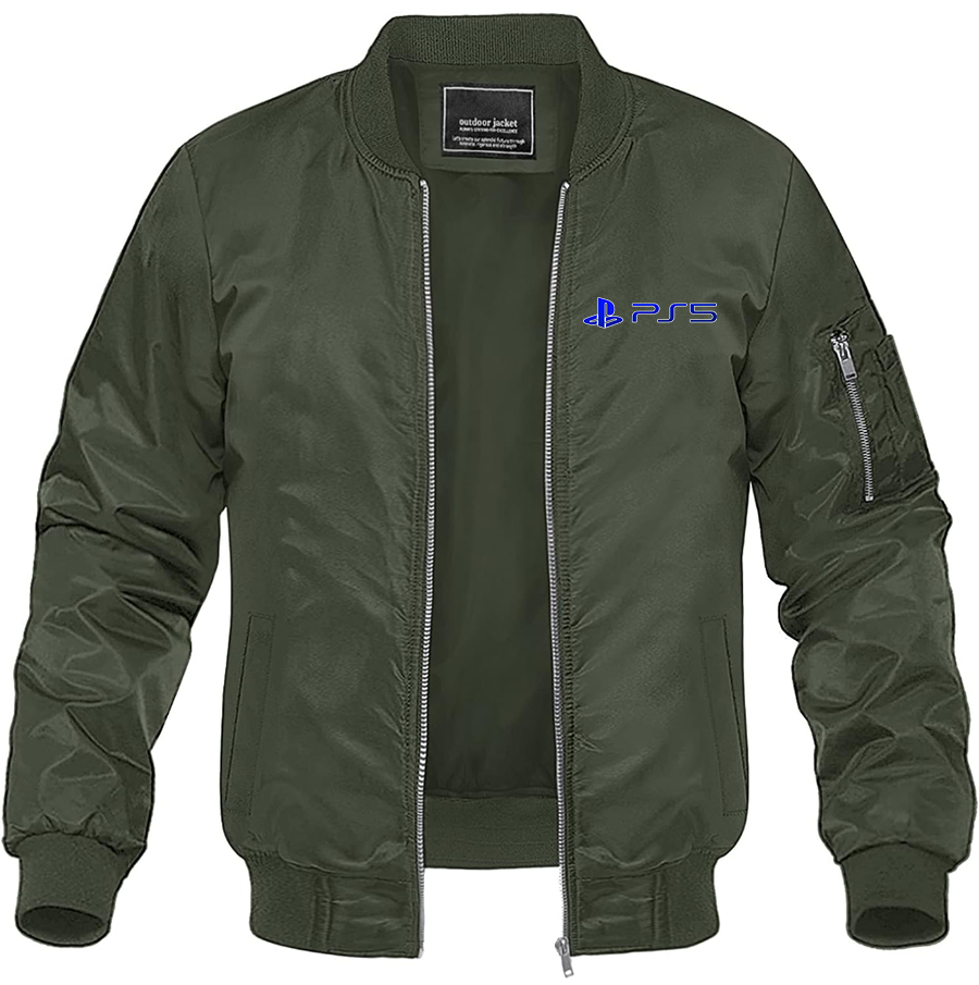 Men's Play Station PS5 Lightweight Bomber Jacket Windbreaker Softshell ...